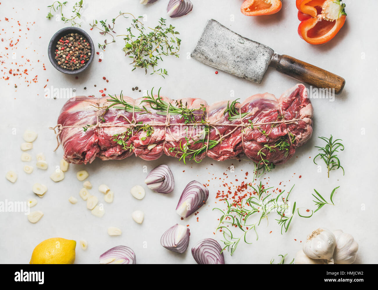 Preparing raw roast beef hi-res stock photography and images - Alamy