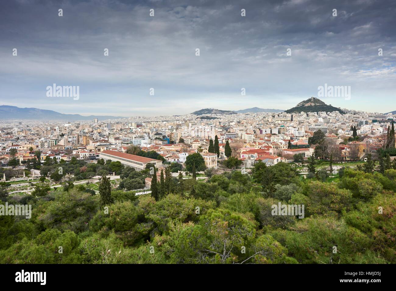 Athens cityscape from Filopappou Hill. Athens. Greece Stock Photo - Alamy
