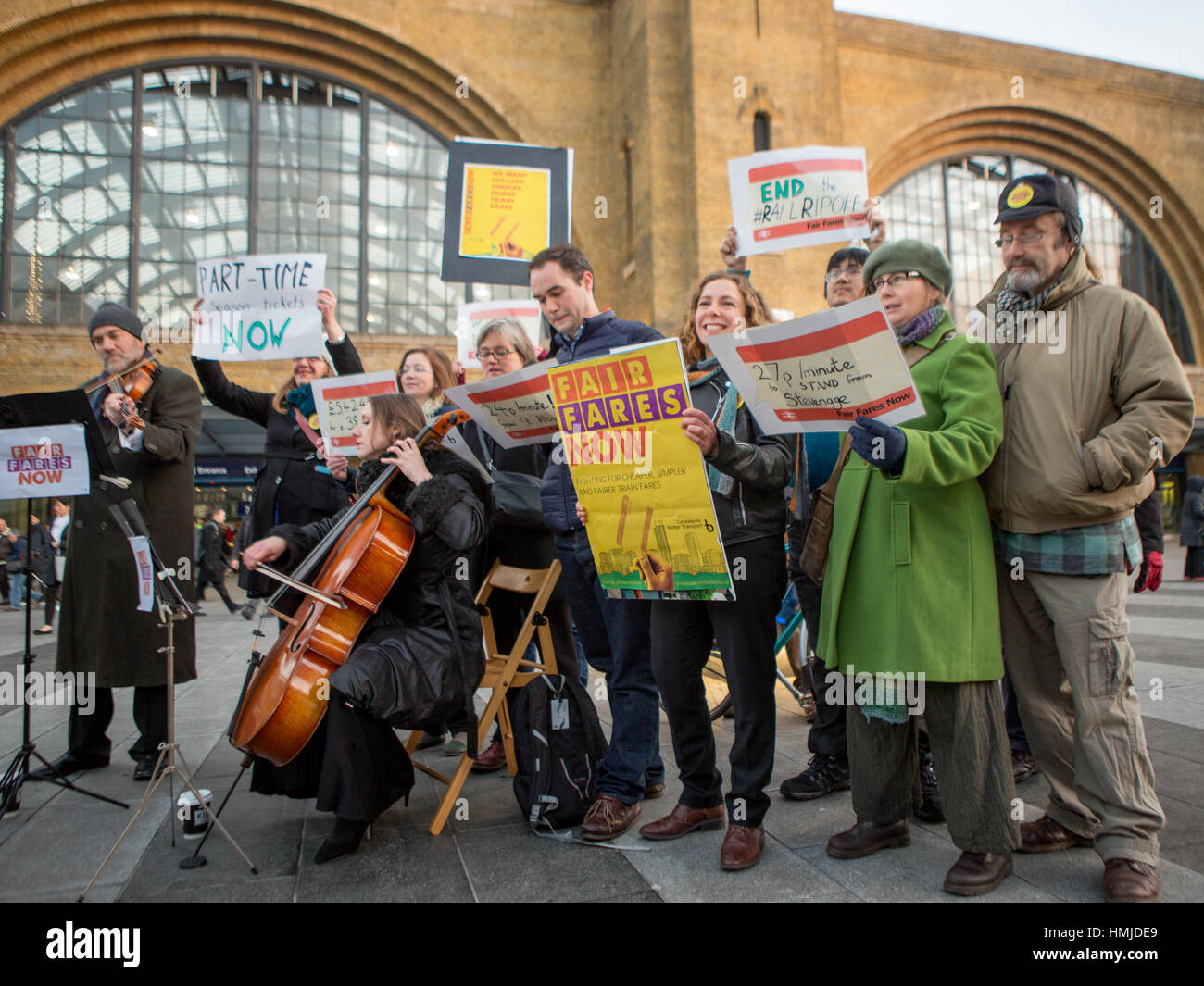 Action for Rail protest over the increase of rail ticket prices at King ...