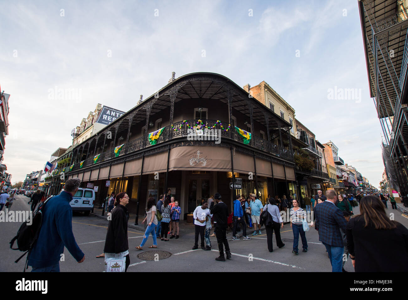 Royal Street in Downtown New Orleans, Louisiana French Quarters Stock ...