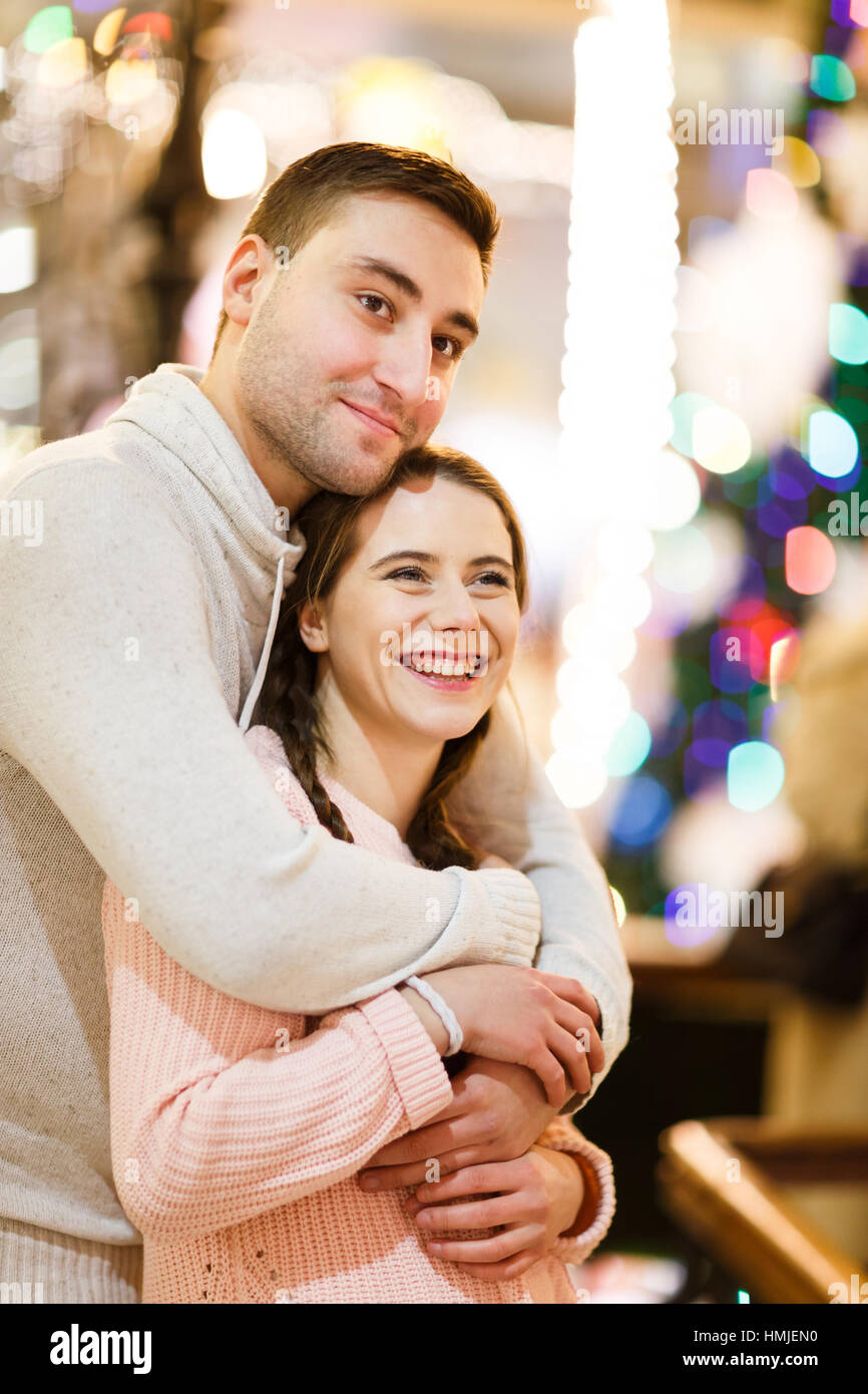 Happy man with awoman cuddling Stock Photo - Alamy