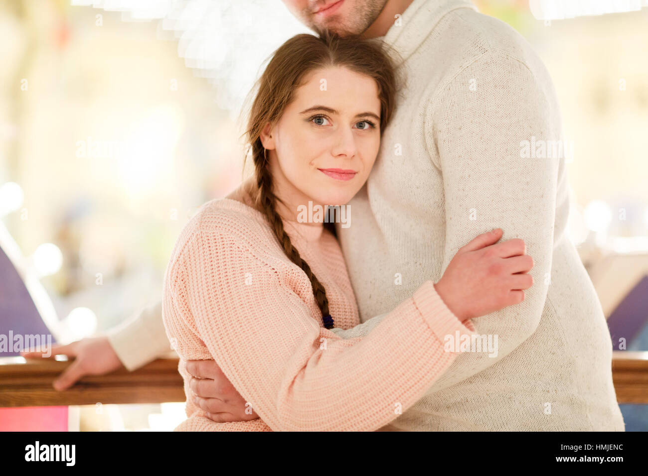 Romantic couple hugging at meeting Stock Photo - Alamy