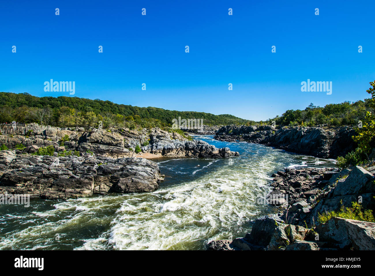 Strong White Water Rapids in Great Falls Park, Virginia Side Stock ...