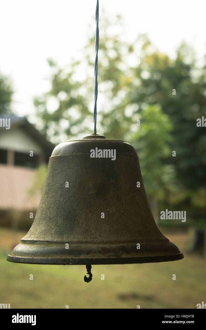 old bell school vintage photo look interest Stock Photo - Alamy