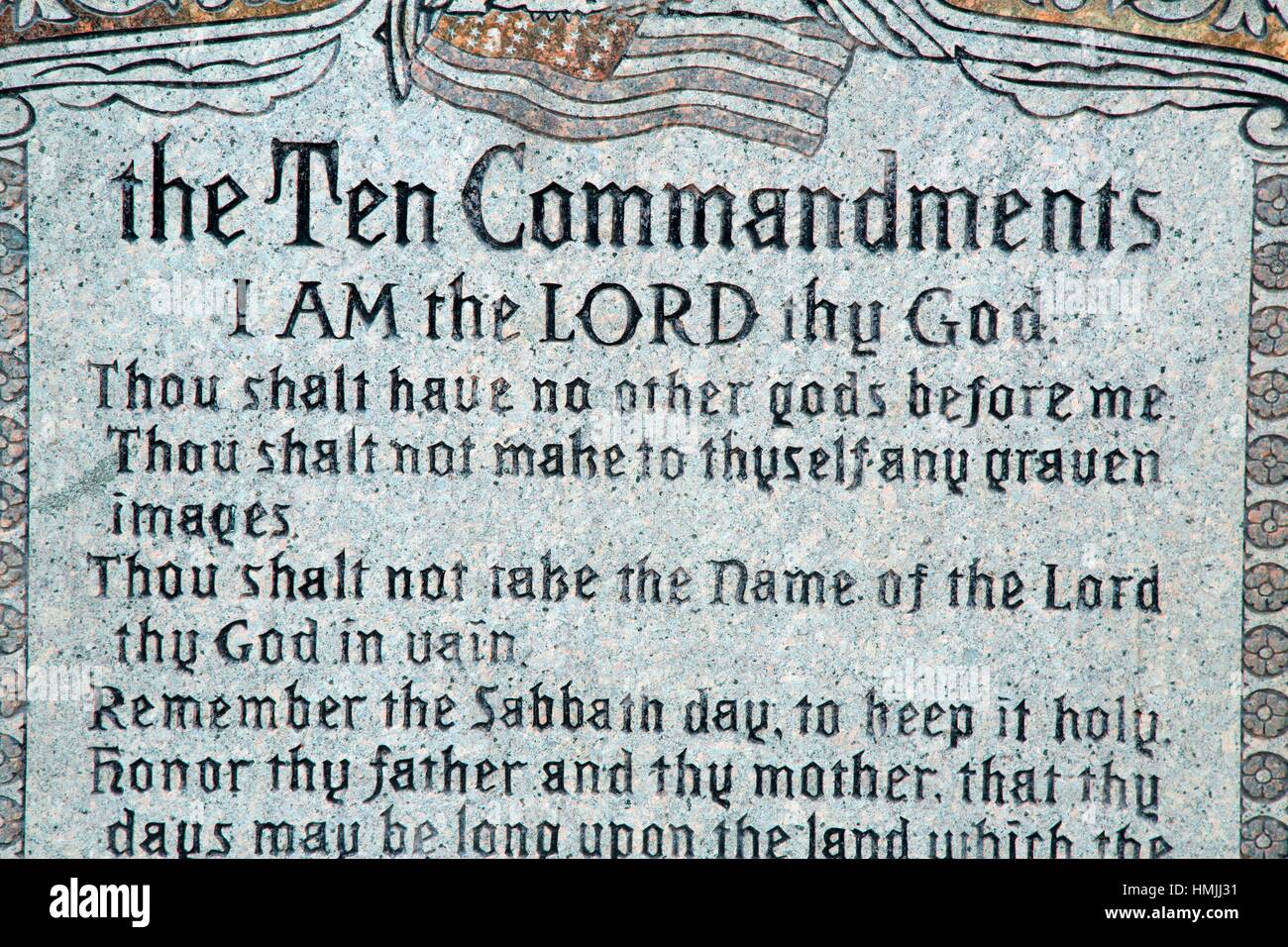 Ten Commandments Memorial High Resolution Stock Photography and Images ...