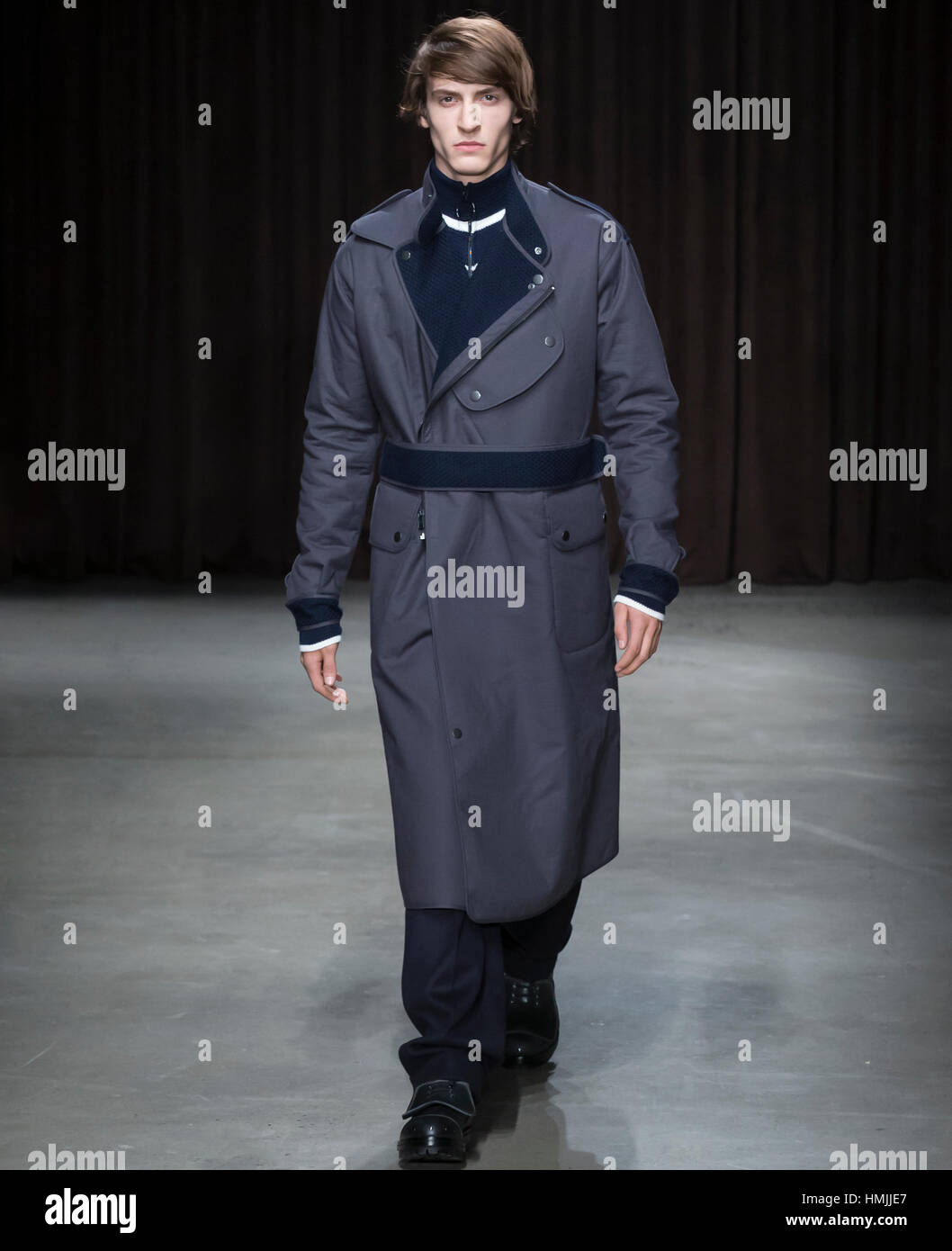 NEW YORK, NY - January 31, 2017: Tim Dibble walks the runway at the ...