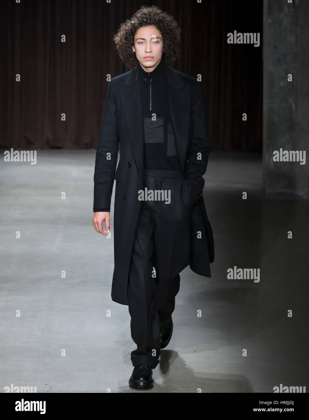 NEW YORK, NY - January 31, 2017: Max Fieschi walks the runway at the ...