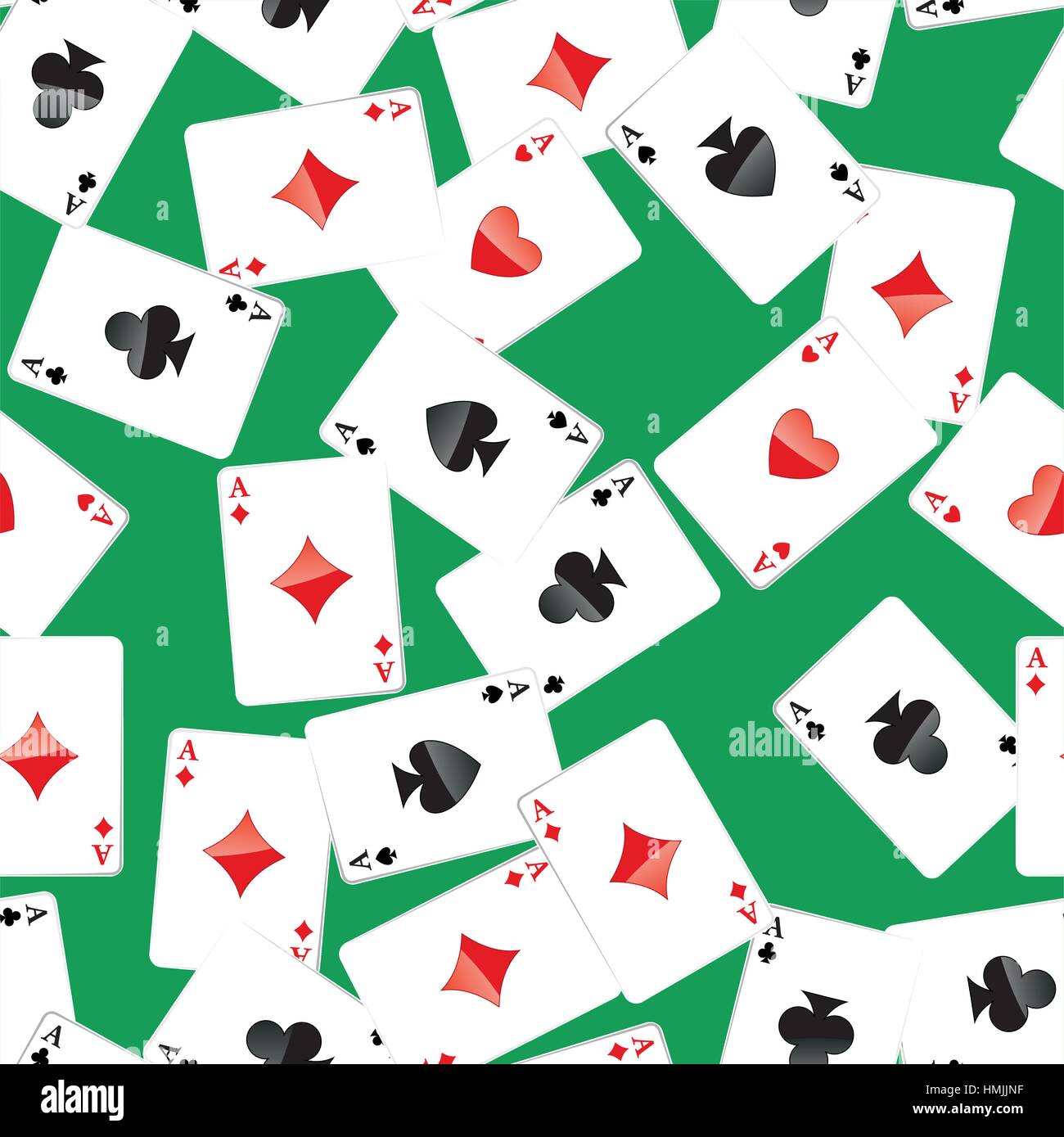 Seamless pattern of aces playing cards. Gambling repeating texture with ...