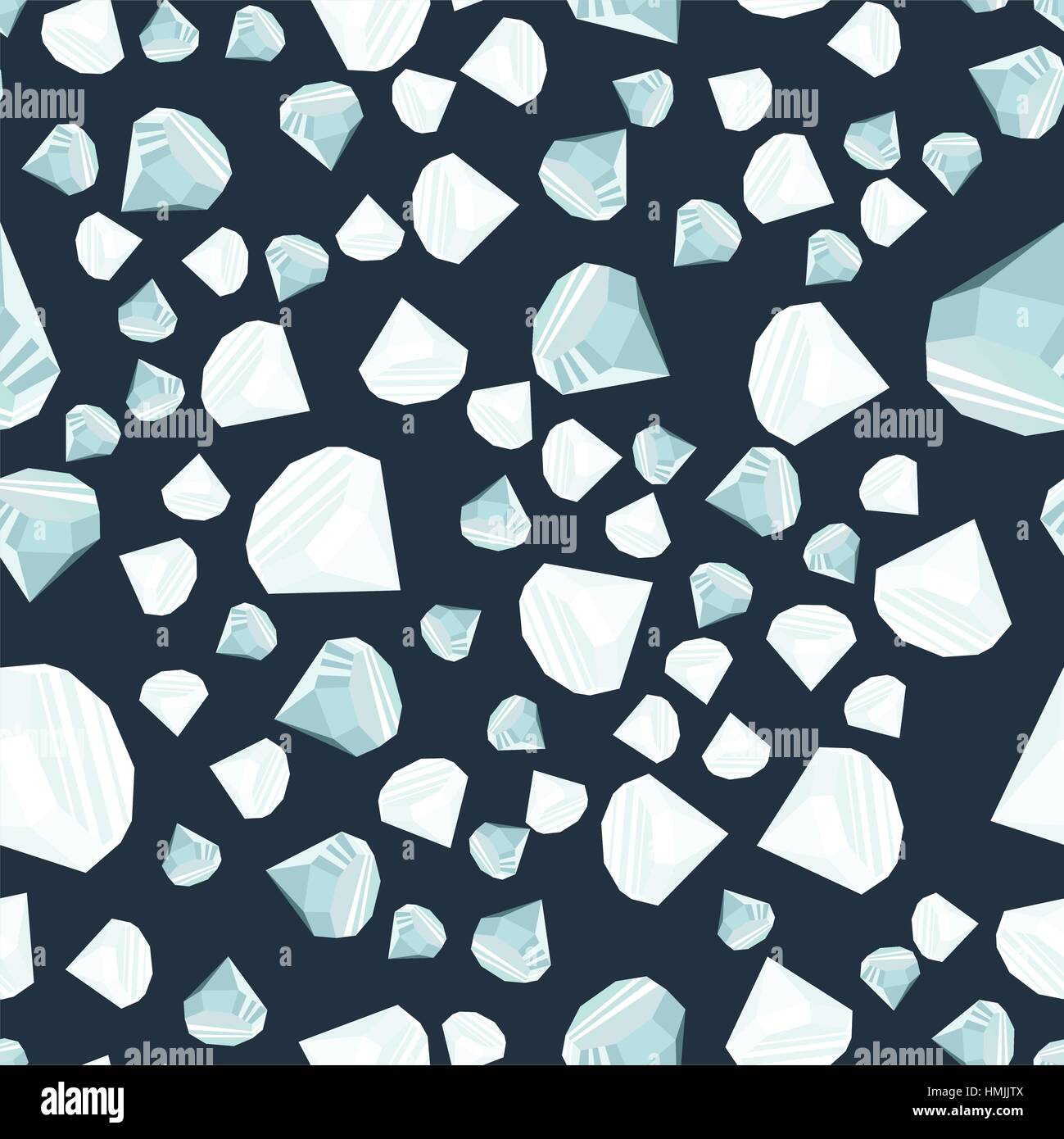 Diamonds randomly placed over dark background seamless pattern. Crystal ...