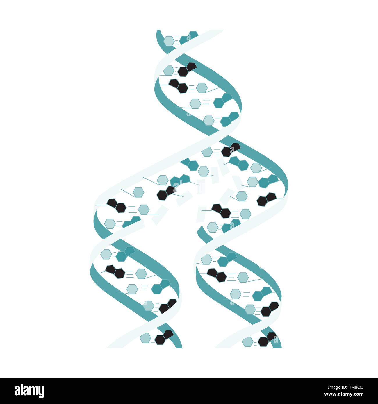 Abstract DNA strand symbol. Isolated on white background. Vector ...