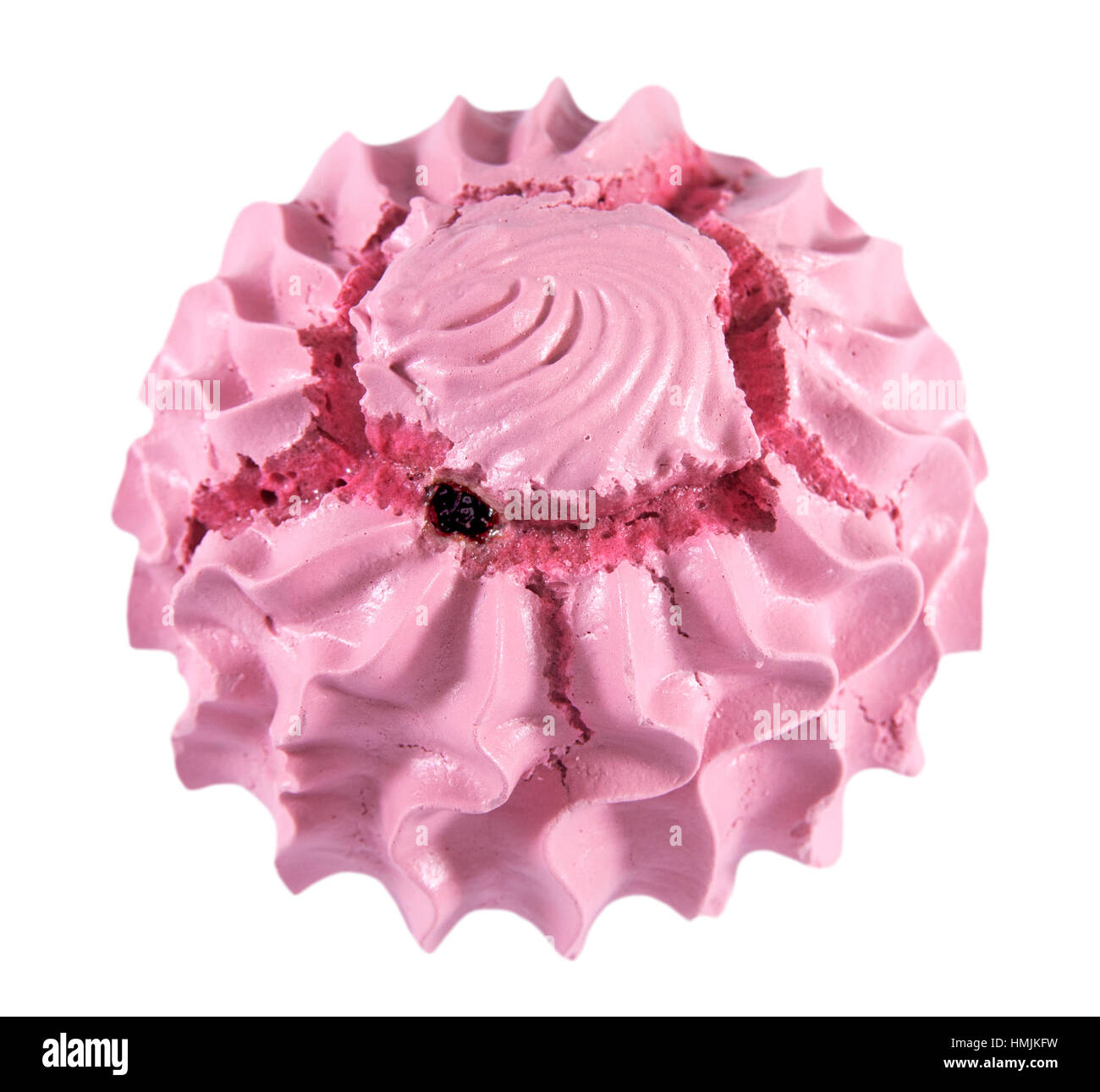 Pink meringue isolated on a white background Stock Photo - Alamy