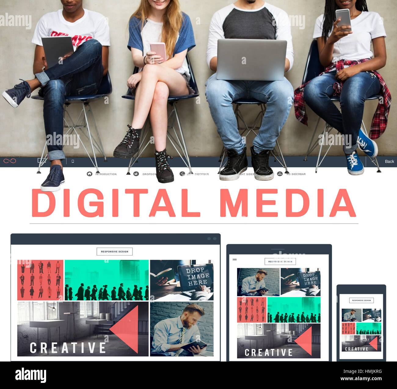 Digital Media Connecting Internet Network WWW Concept Stock Photo - Alamy