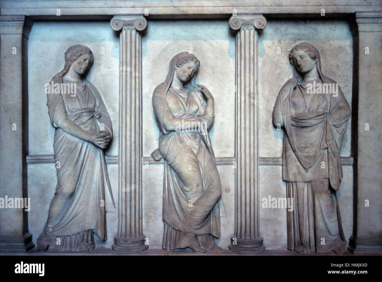 Antique Greek Sacrophagus (c4th BC) of the Mourning Women or Mourners ...