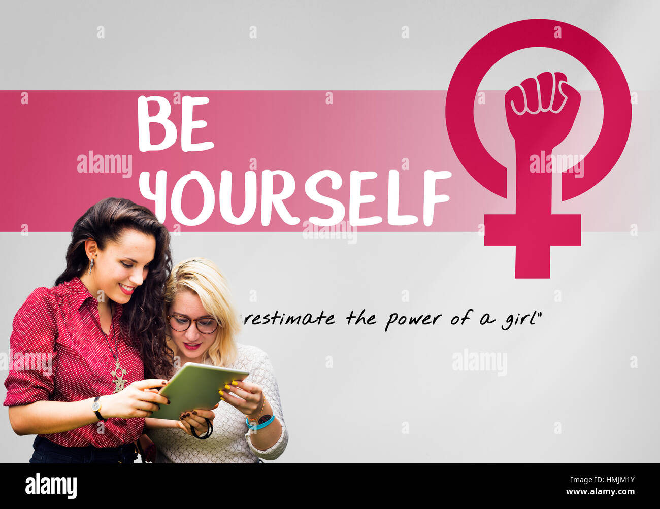 Women Girl Power Feminism Equal Opportunity Concept Stock Photo - Alamy