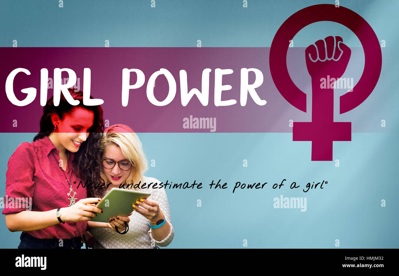 Women Girl Power Feminism Equal Opportunity Concept Stock Photo - Alamy