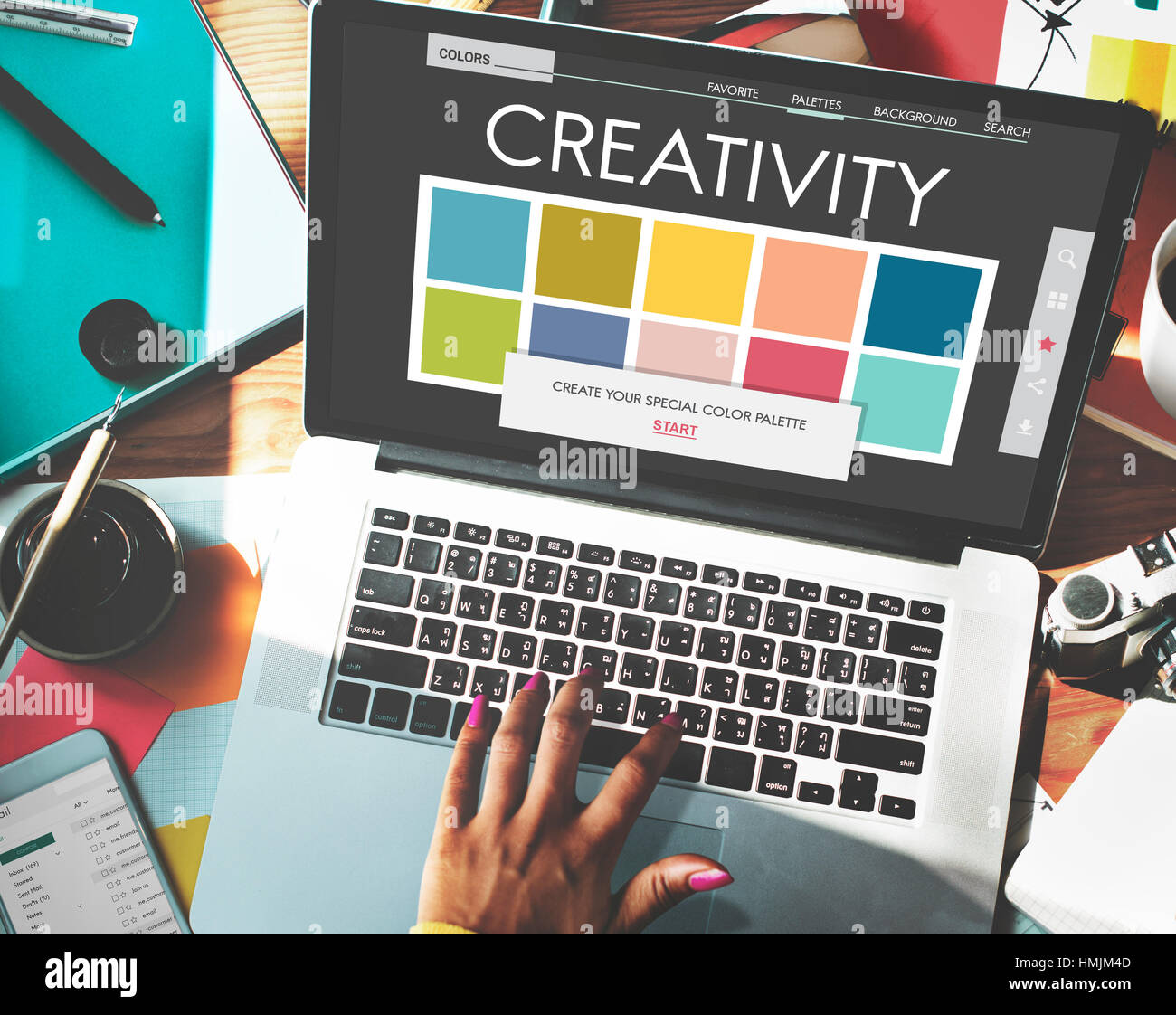 Colour Shade Design Colourful Palette Concept Stock Photo - Alamy