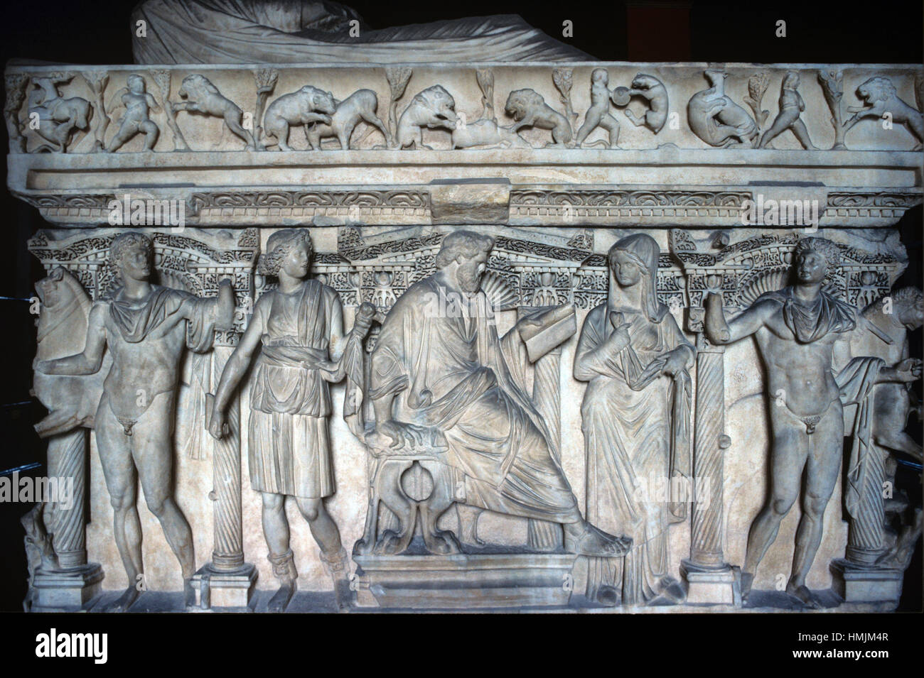 The Sidamara Sarcophagus with Death of Artemis from Roman period (c2 ...