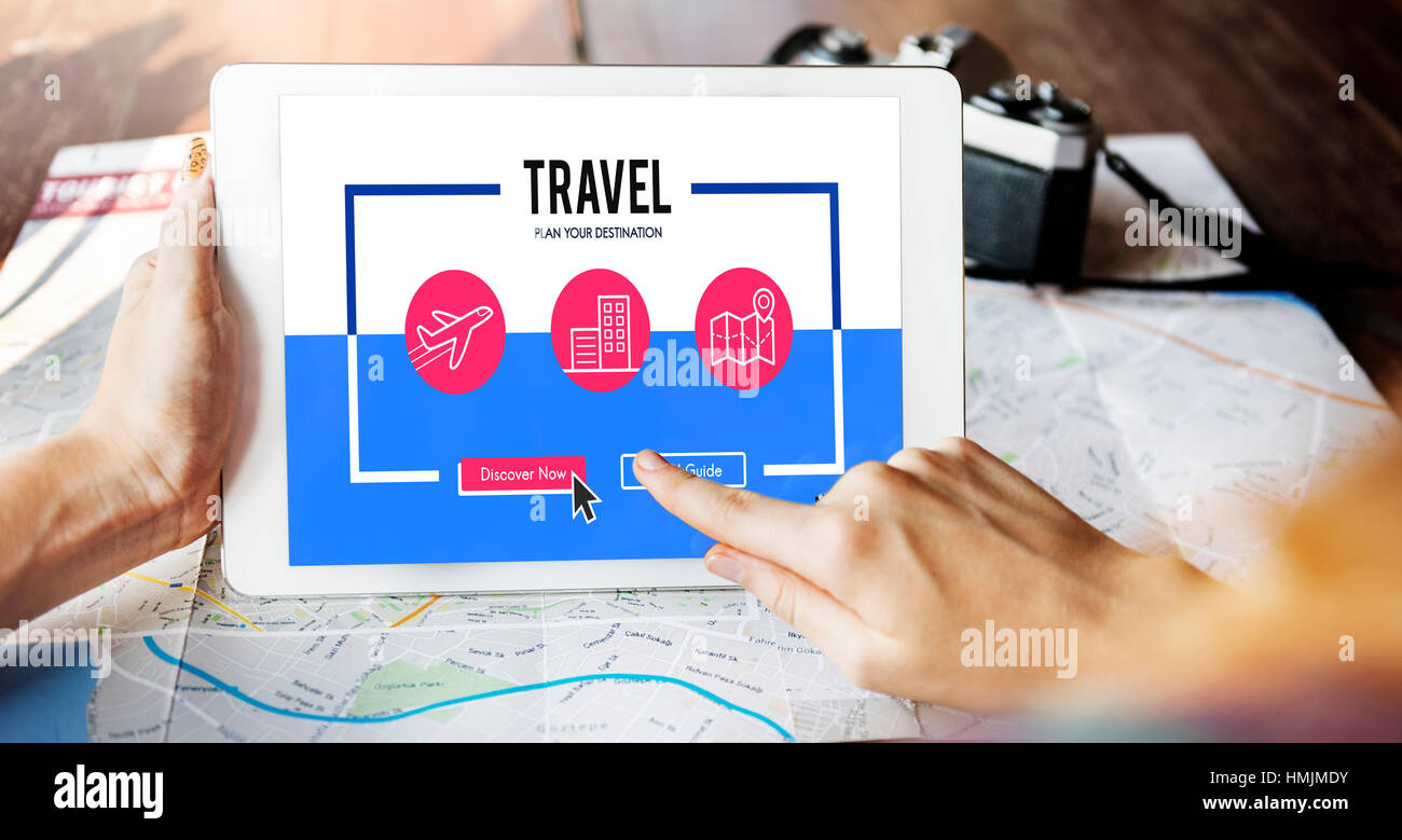 Online holiday reservation booking interface Stock Photo - Alamy