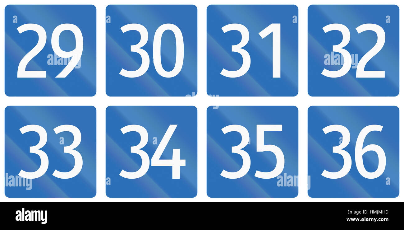 Collection of Signs of Bundesstrassen (Federal Roads) in Austria Stock ...
