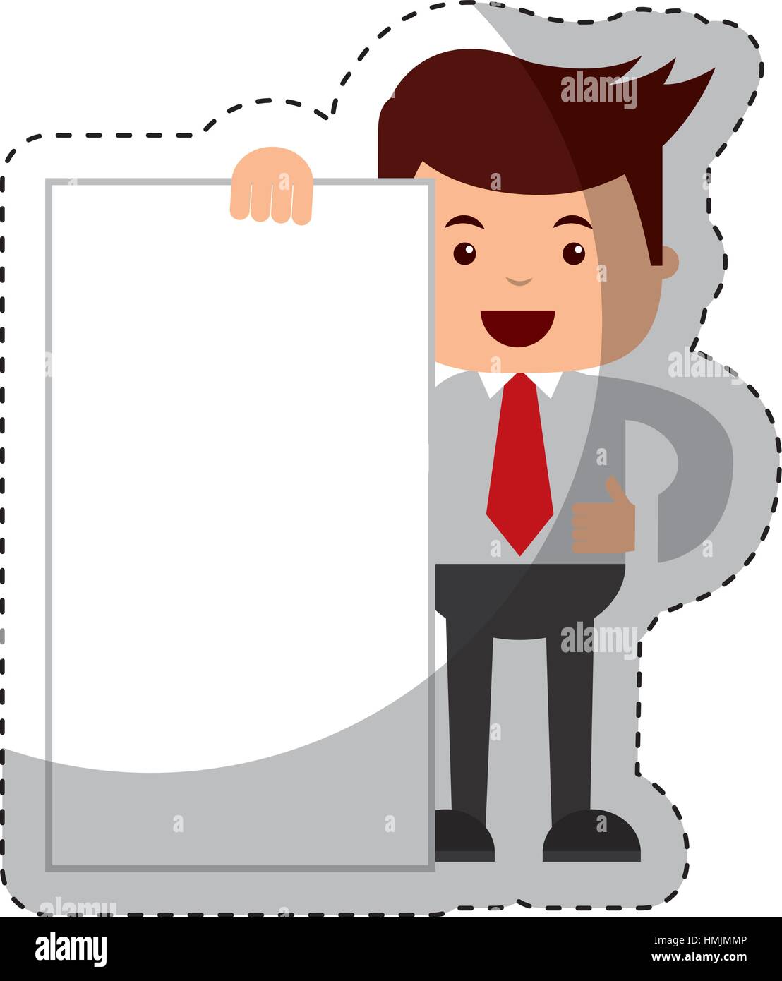 businessman funny with document character icon vector illustration ...