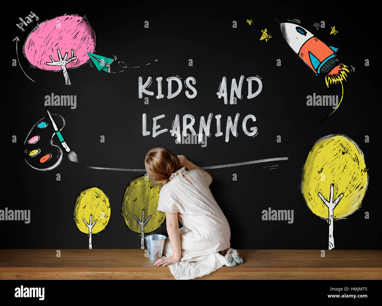 Children Imagination Learning Icon Concept Stock Photo - Alamy