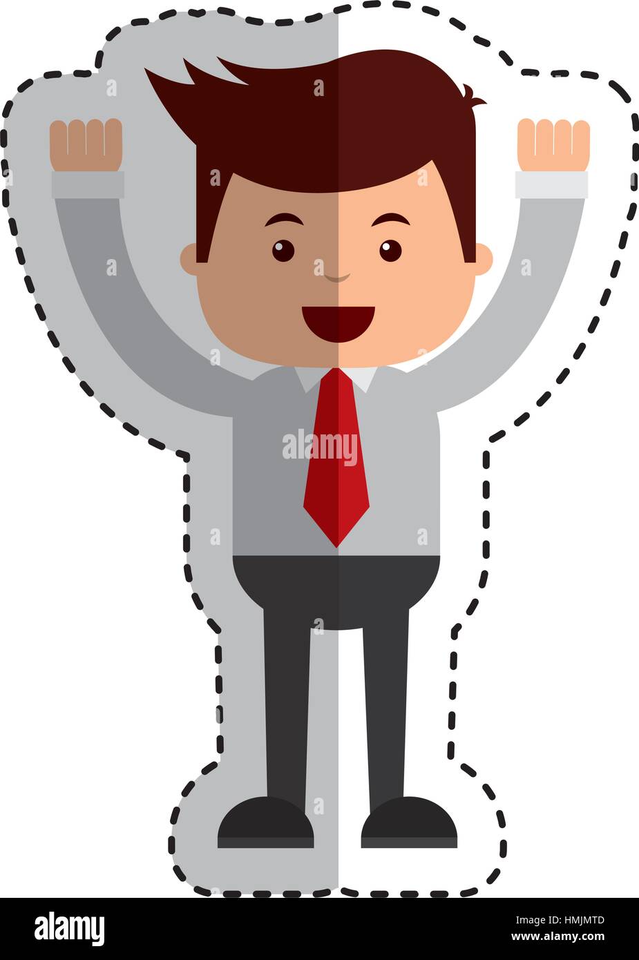 Businessman funny hands up character hi-res stock photography and ...
