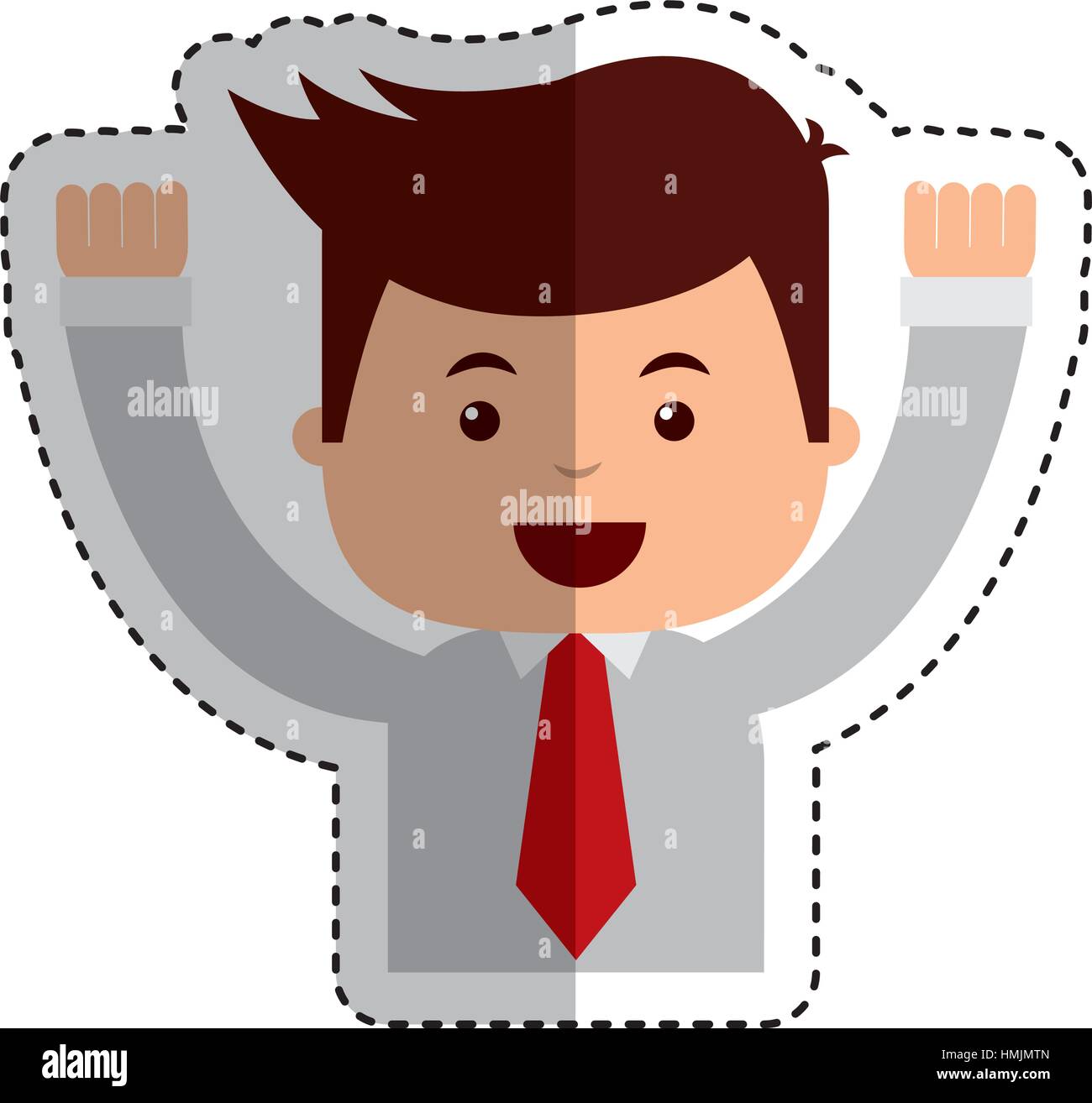 Businessman funny hands up character hi-res stock photography and ...