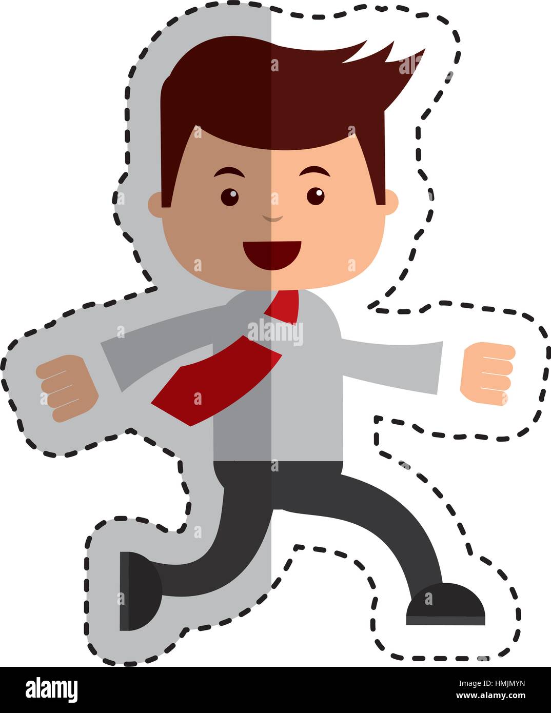 businessman running funny character icon vector illustration design ...