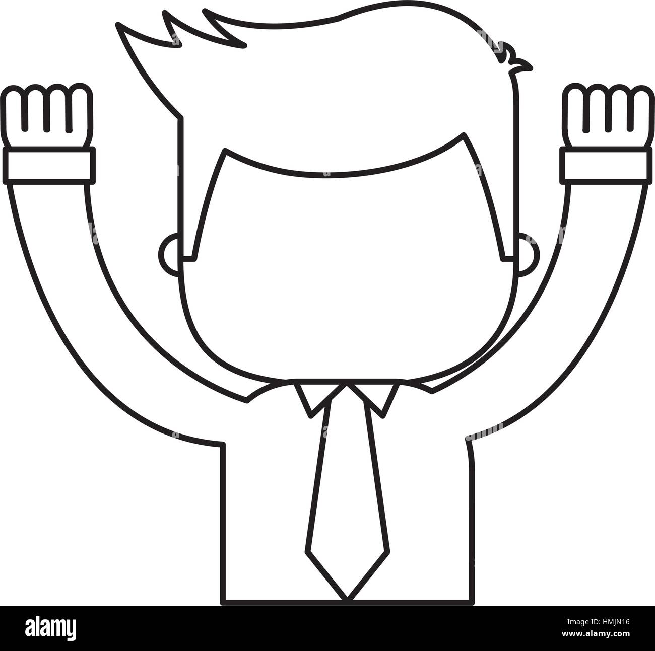 Businessman funny hands up character hi-res stock photography and ...