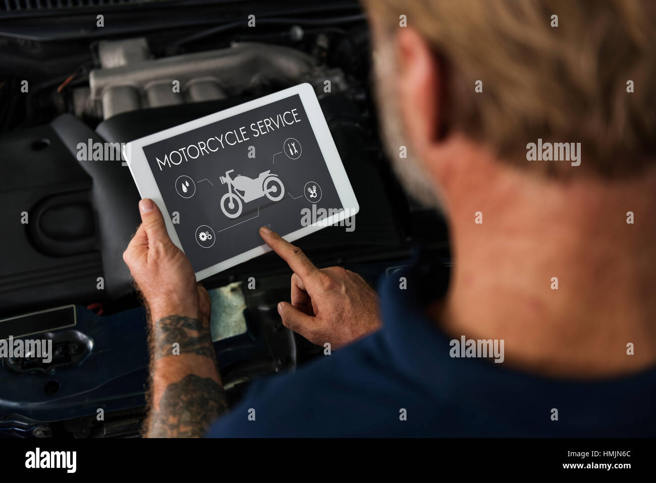 Motorcycle Service Engine Fix Concept Stock Photo - Alamy
