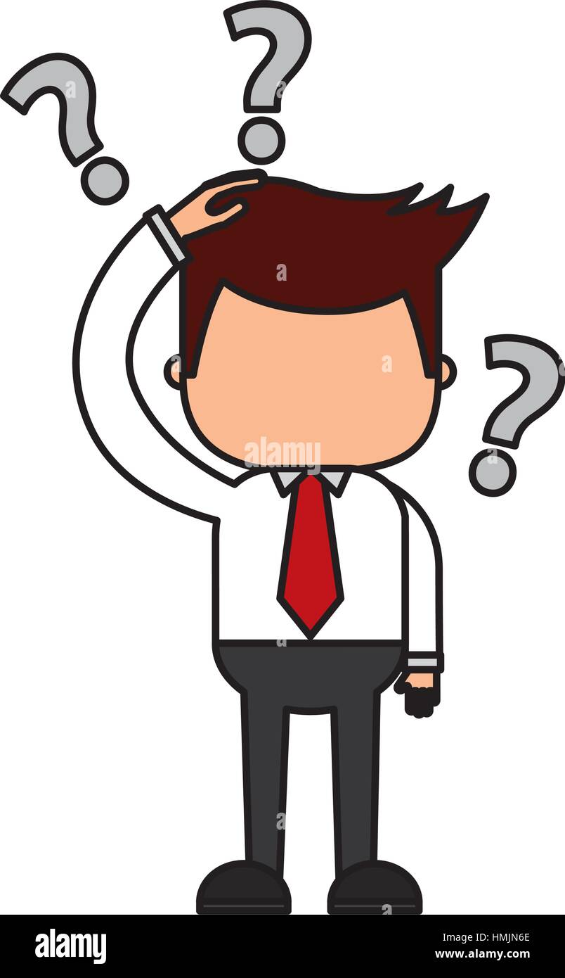 businessman funny with Doubt series character icon vector illustration ...