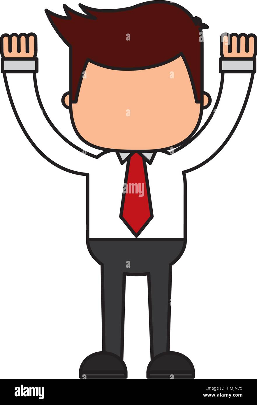 Businessman funny hands up character hi-res stock photography and ...