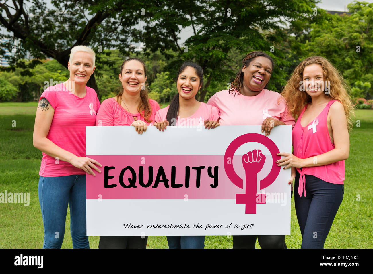 Women Girl Power Feminism Equal Opportunity Concept Stock Photo - Alamy