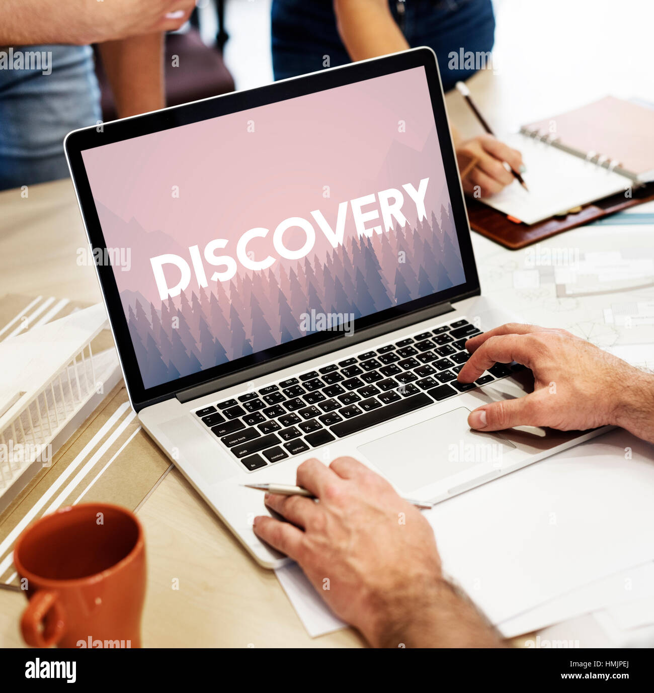 Discovery word on nature background with trees Stock Photo - Alamy