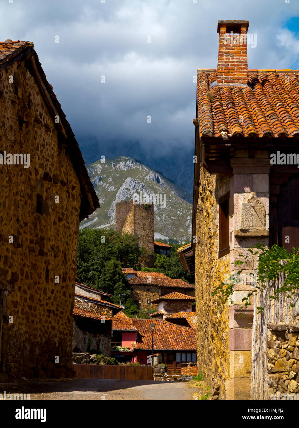 Northern spain of typical cantabrian village hi-res stock photography ...