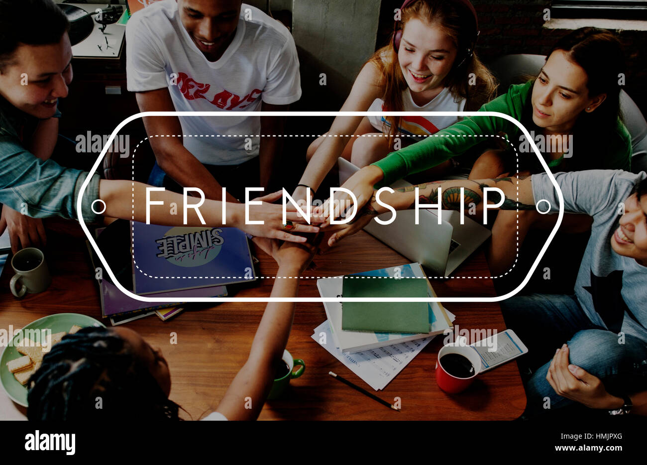 Teamwork Friendship Join us Word Concept Stock Photo - Alamy