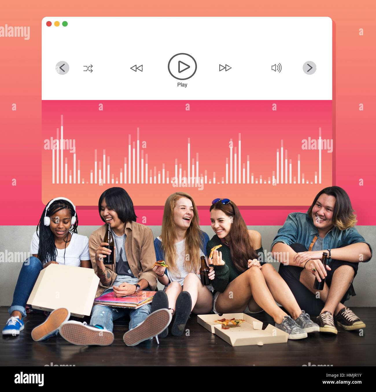 Music Video Player Multimedia Concept Stock Photo - Alamy