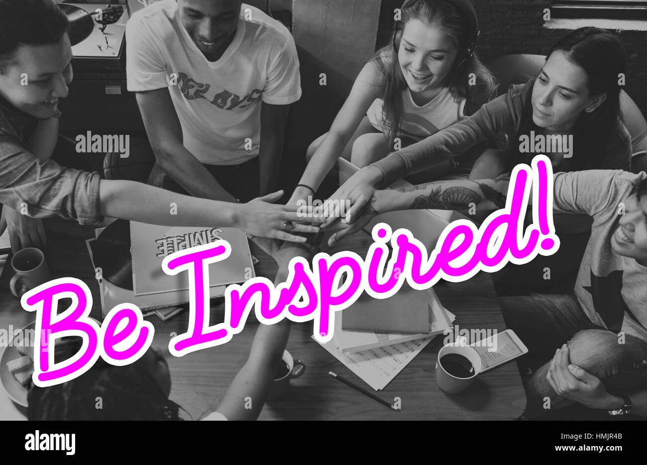 Inspire inspiration positivity word concept Stock Photo - Alamy