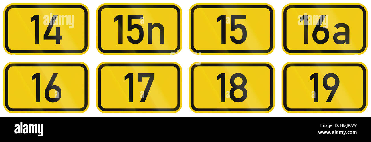 Collection of Numbered highway shields of German Bundesstrassen ...