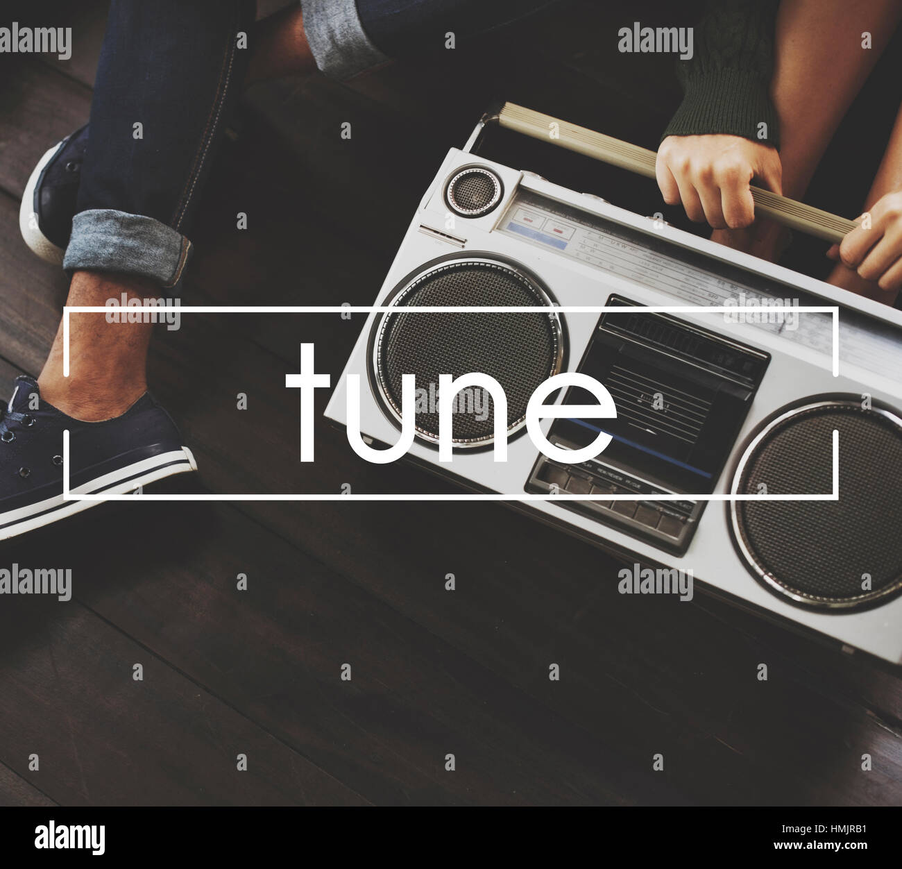 Tune Vintage Vector Graphic Concept Stock Photo - Alamy