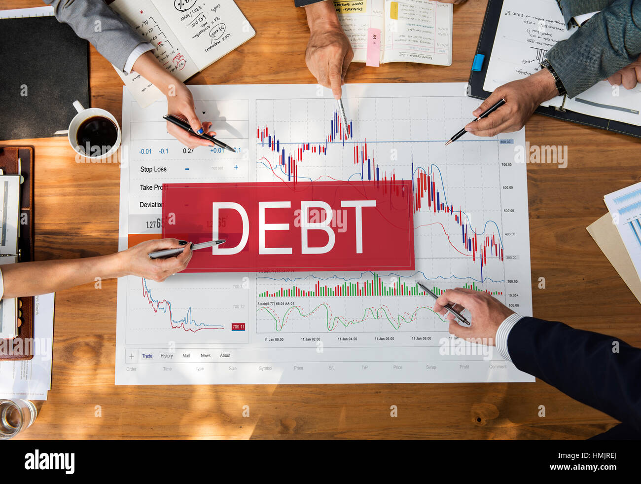 Debt Chart Graphic Diagram Concept Stock Photo - Alamy