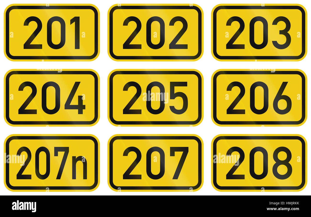 Collection of Numbered highway shields of German Bundesstrassen ...