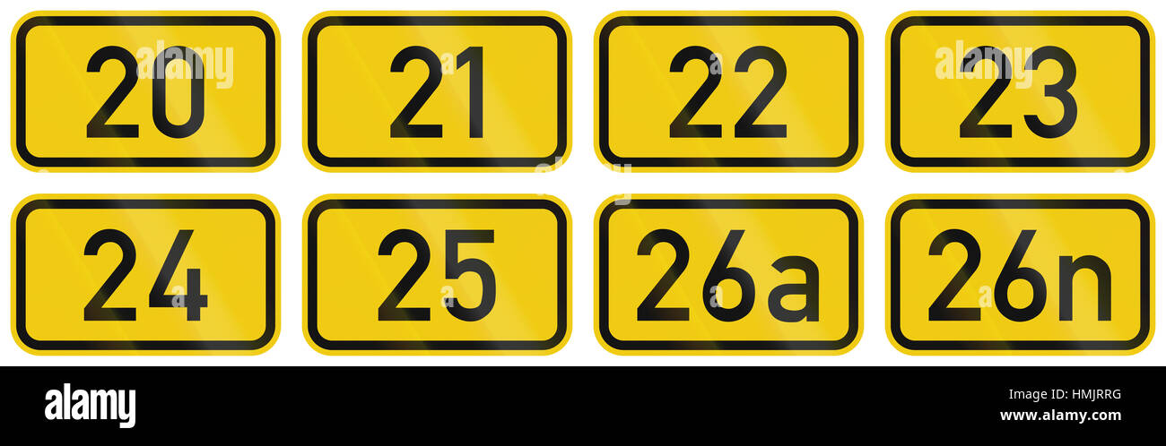 Collection of Numbered highway shields of German Bundesstrassen ...