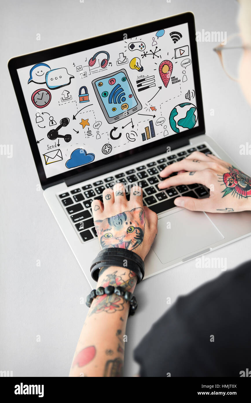 Technology Digital Evolution Innovation Internet Concept Stock Photo ...