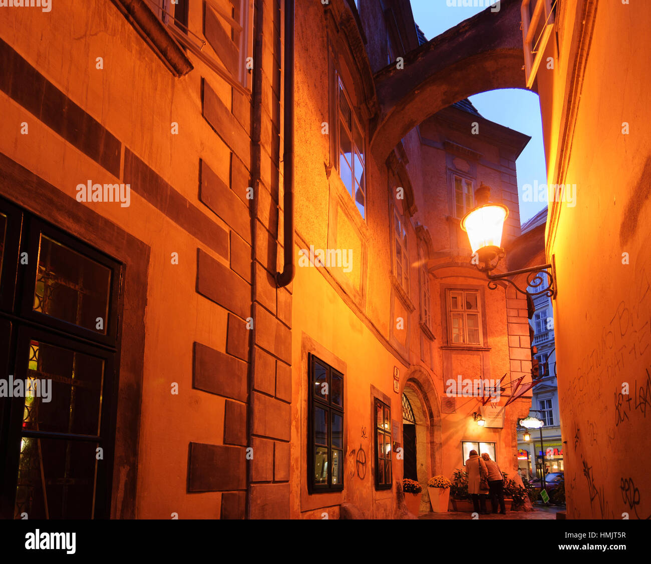 Wien, Vienna: alley Griechengasse, 01. Old Town, Wien, Austria Stock ...
