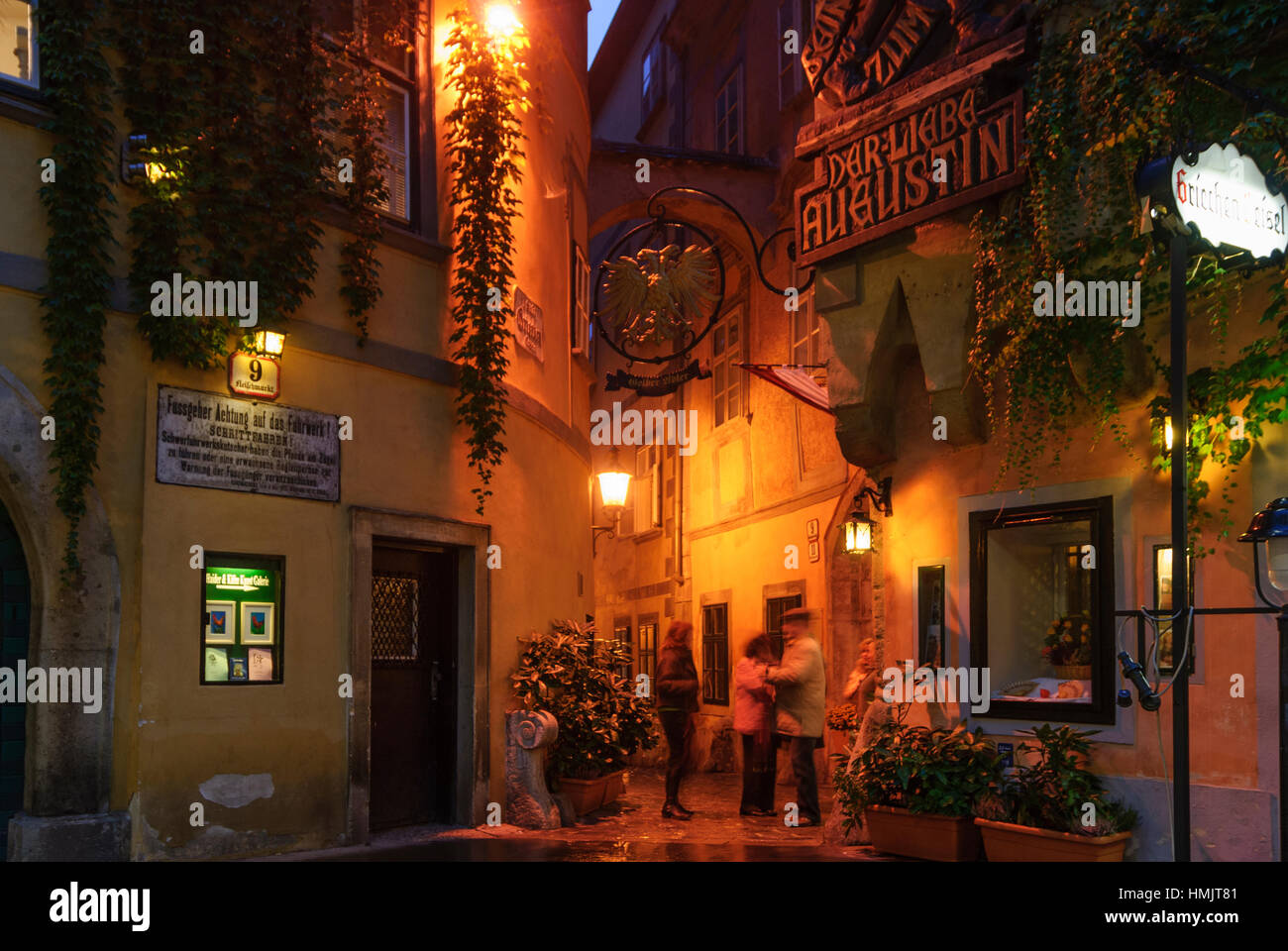 Wien, Vienna: alley Griechengasse, Restaurant Griechenbeisl ...