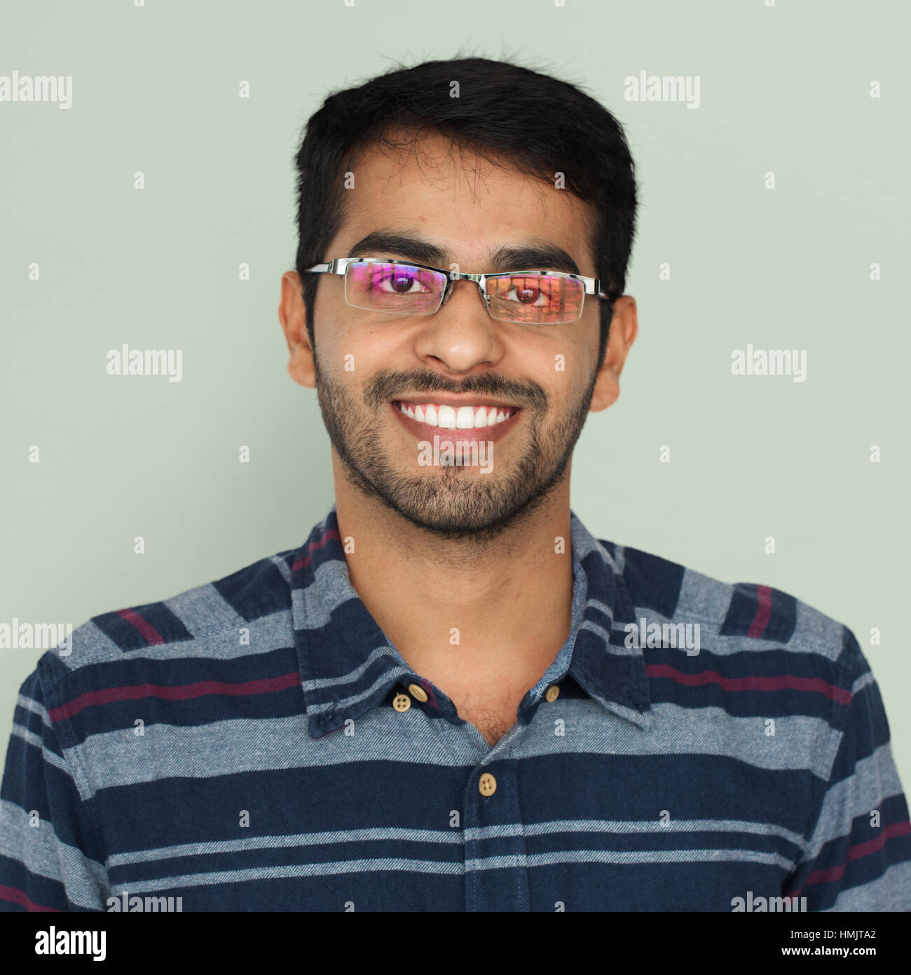 Indian Man Smiling Studio Concept Stock Photo - Alamy