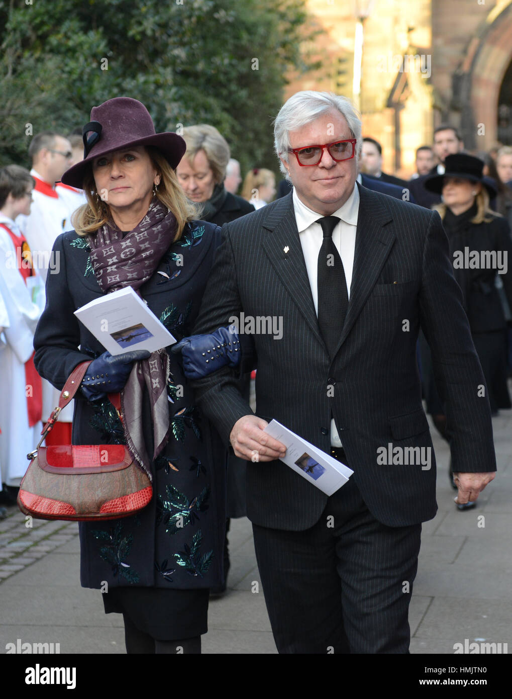 Rick Hayward with his wife Alexandra at the funeral of his father Sir ...