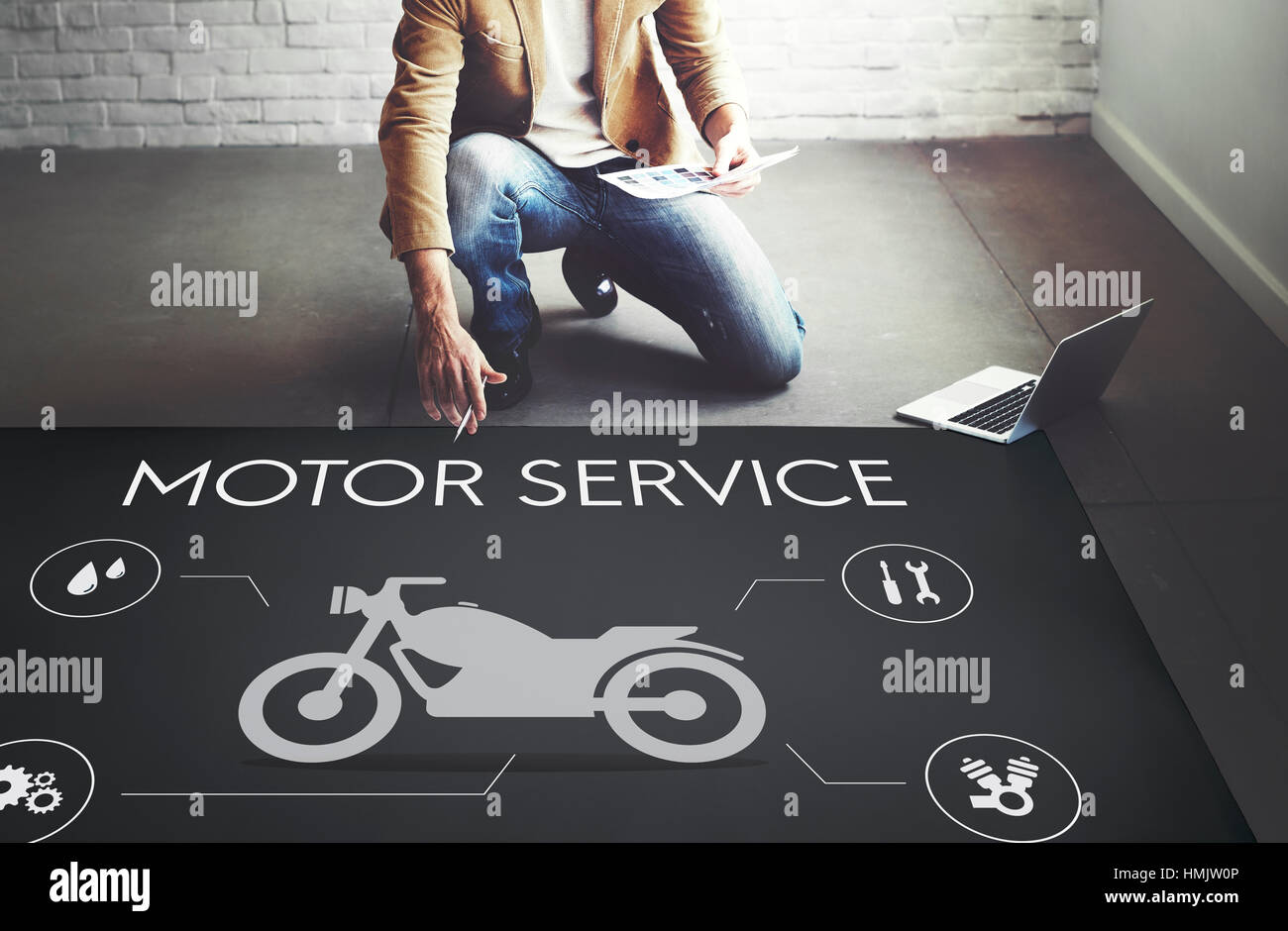 Motor Service Maintenance Motorbike Concept Stock Photo - Alamy