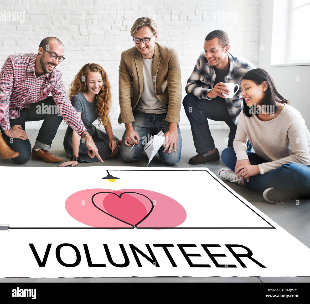 Volunteer Support Heart Icon Concept Stock Photo - Alamy